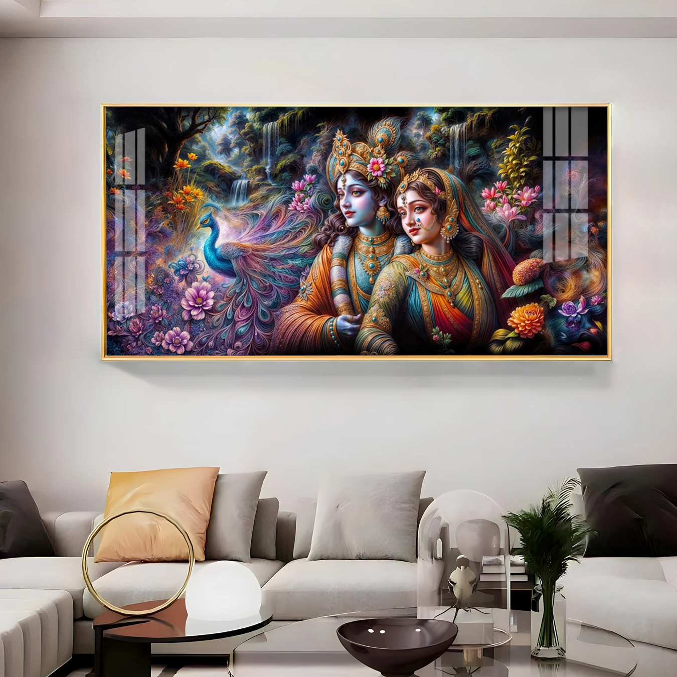 Radha & Krishna Masterpiece Premium Acrylic Horizontal Wall Art – LuxxeArt